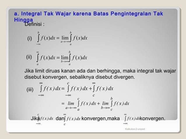 Integral Tak Wajar ( Kalkulus 2 ) | PPS