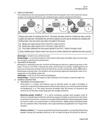 potable water sources and methods of purification at domestic level | DOCX