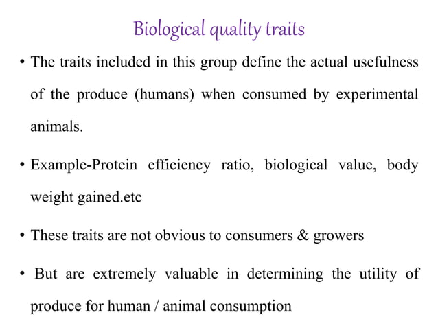 BREEDING FOR QUALITY TRAITS IN VEGETABLE CROPS | PPTX | Agriculture ...