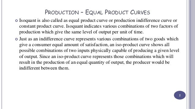 Equal Product Curves