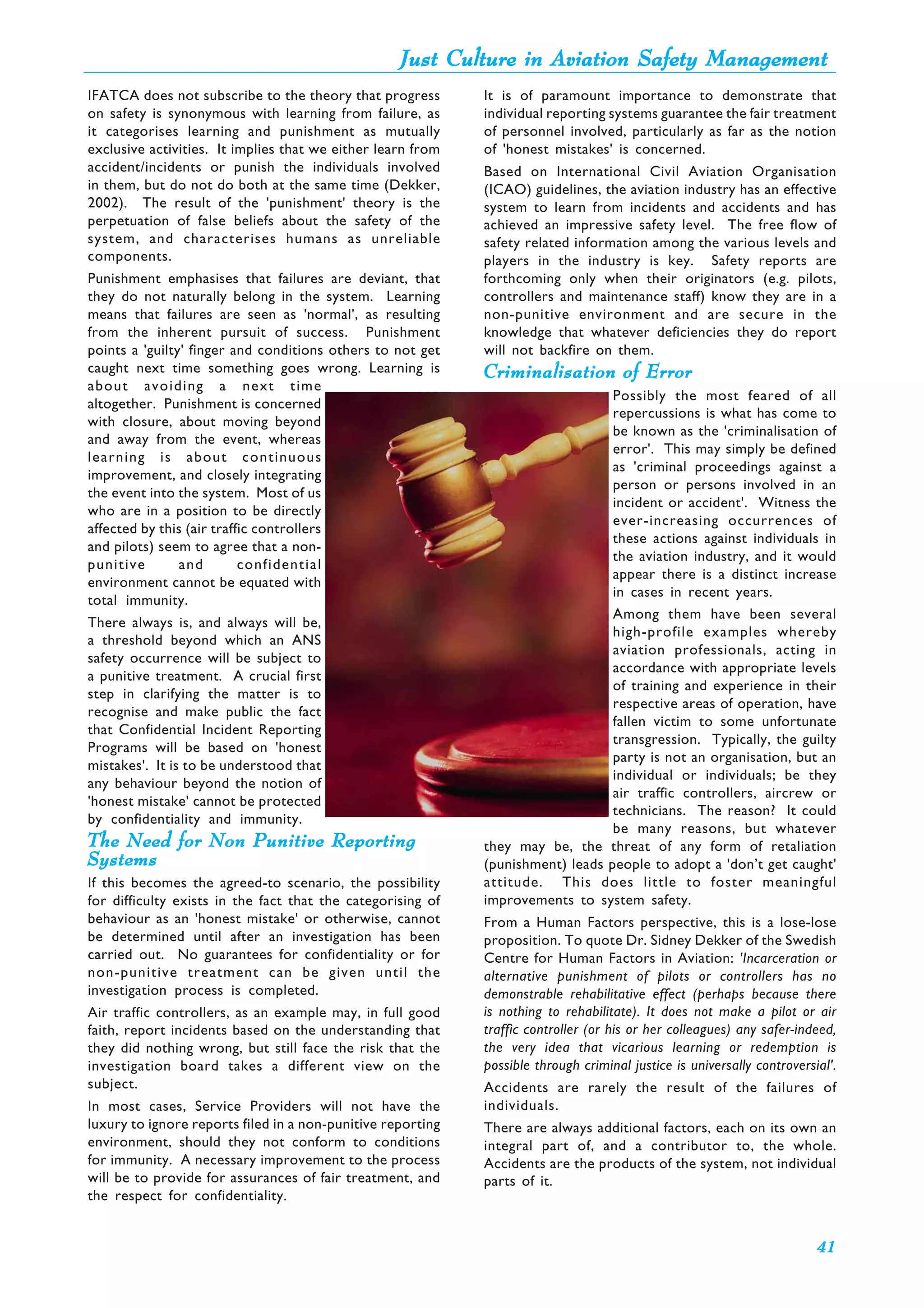 JUST CULTURE IN AVIATION SAFETY MANAGEMENT (ASM) | PDF