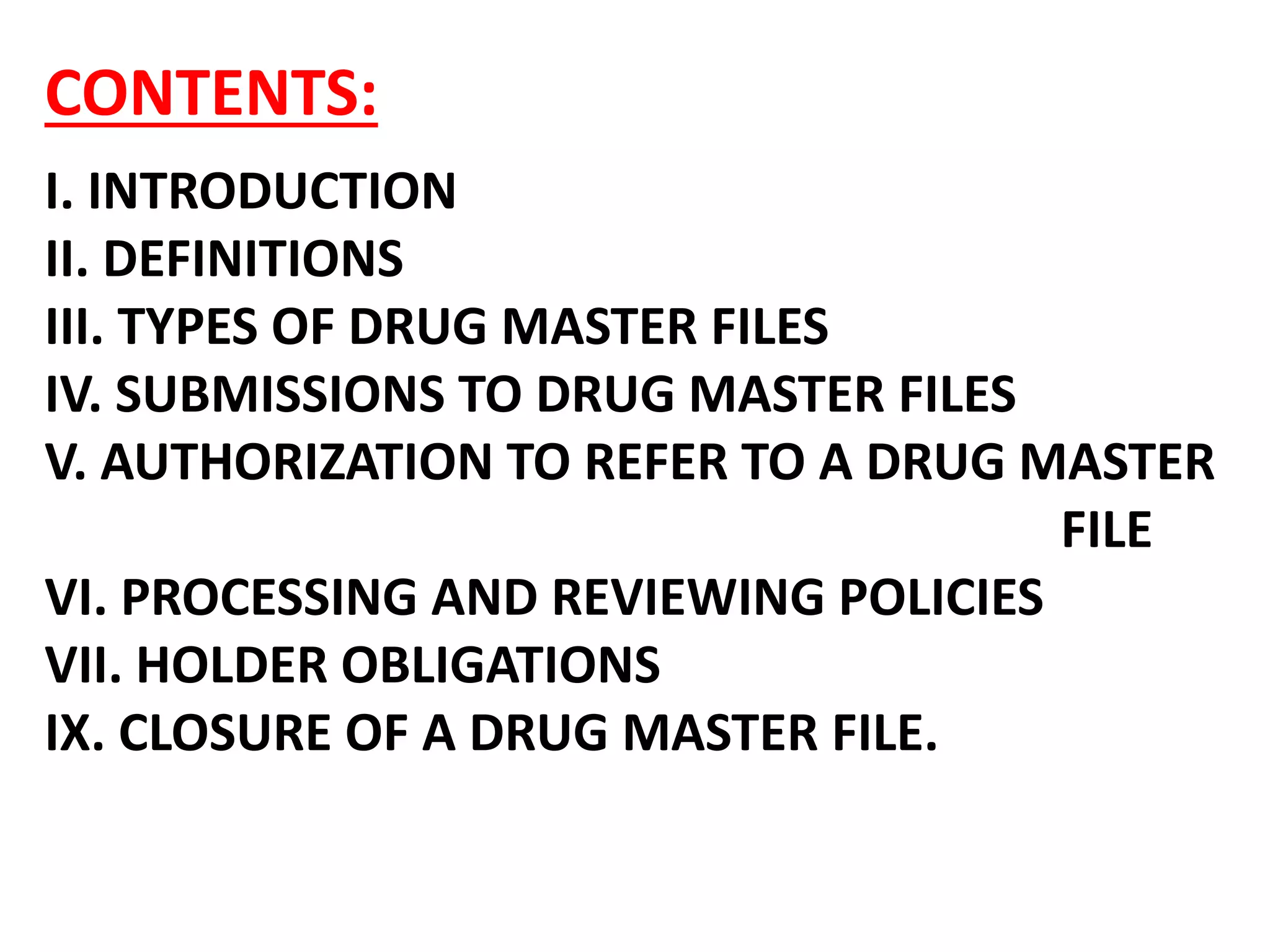 Drug Master File submissions | PPTX