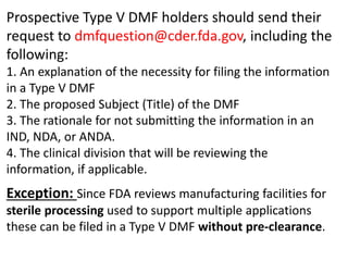 Drug Master File submissions | PPTX