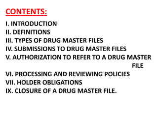 Drug Master File submissions | PPTX