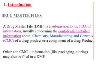 Drug Master File submissions | PPTX