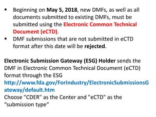 Drug Master File submissions | PPTX