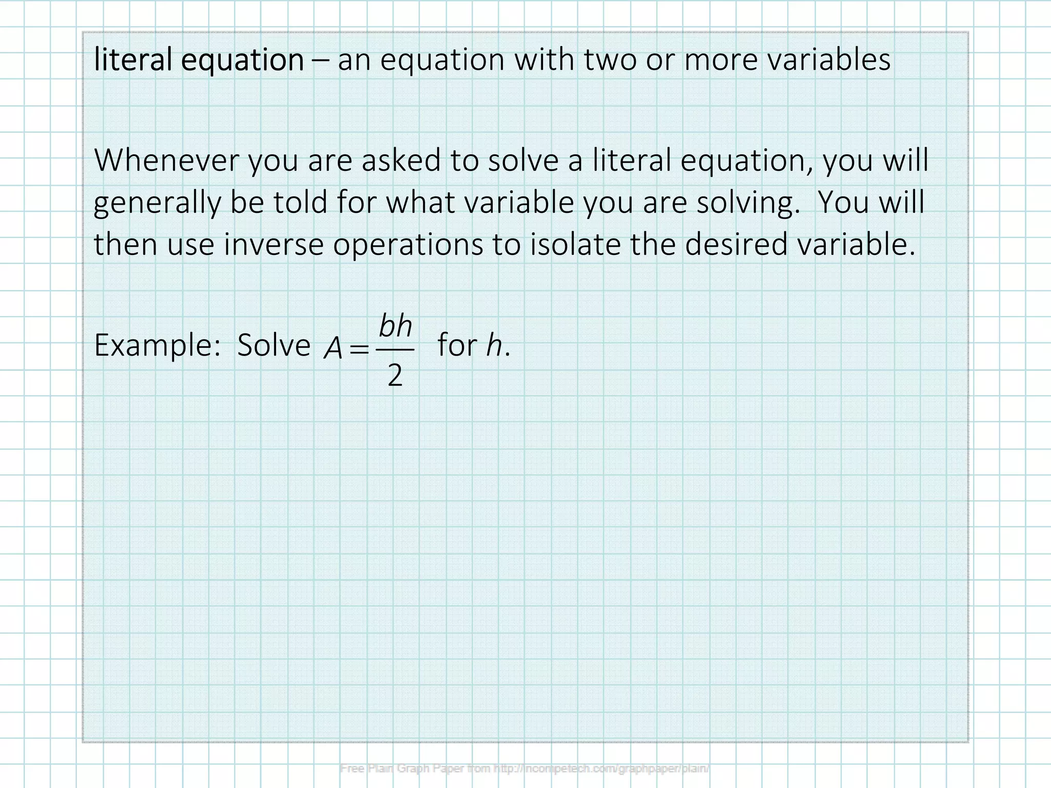 1.1 Linear and Literal Equations | PDF