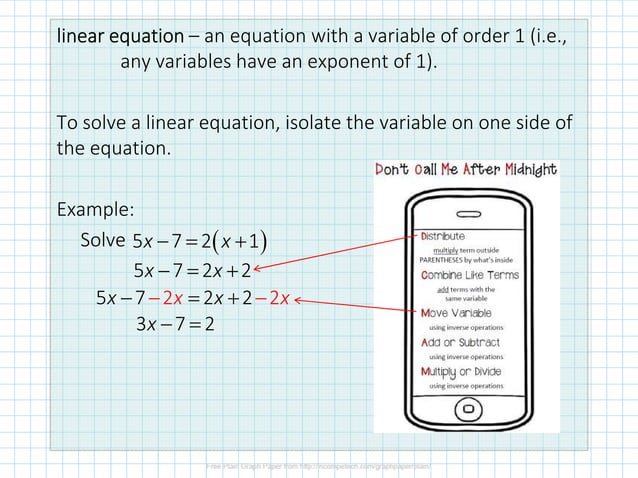 1.1 Linear and Literal Equations | PPT