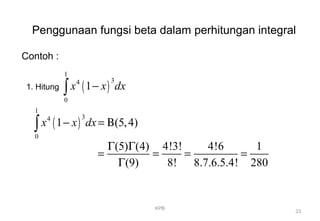 Fungsi Gamma dan Beta (Kalkulus Peubah Banyak) | PPT