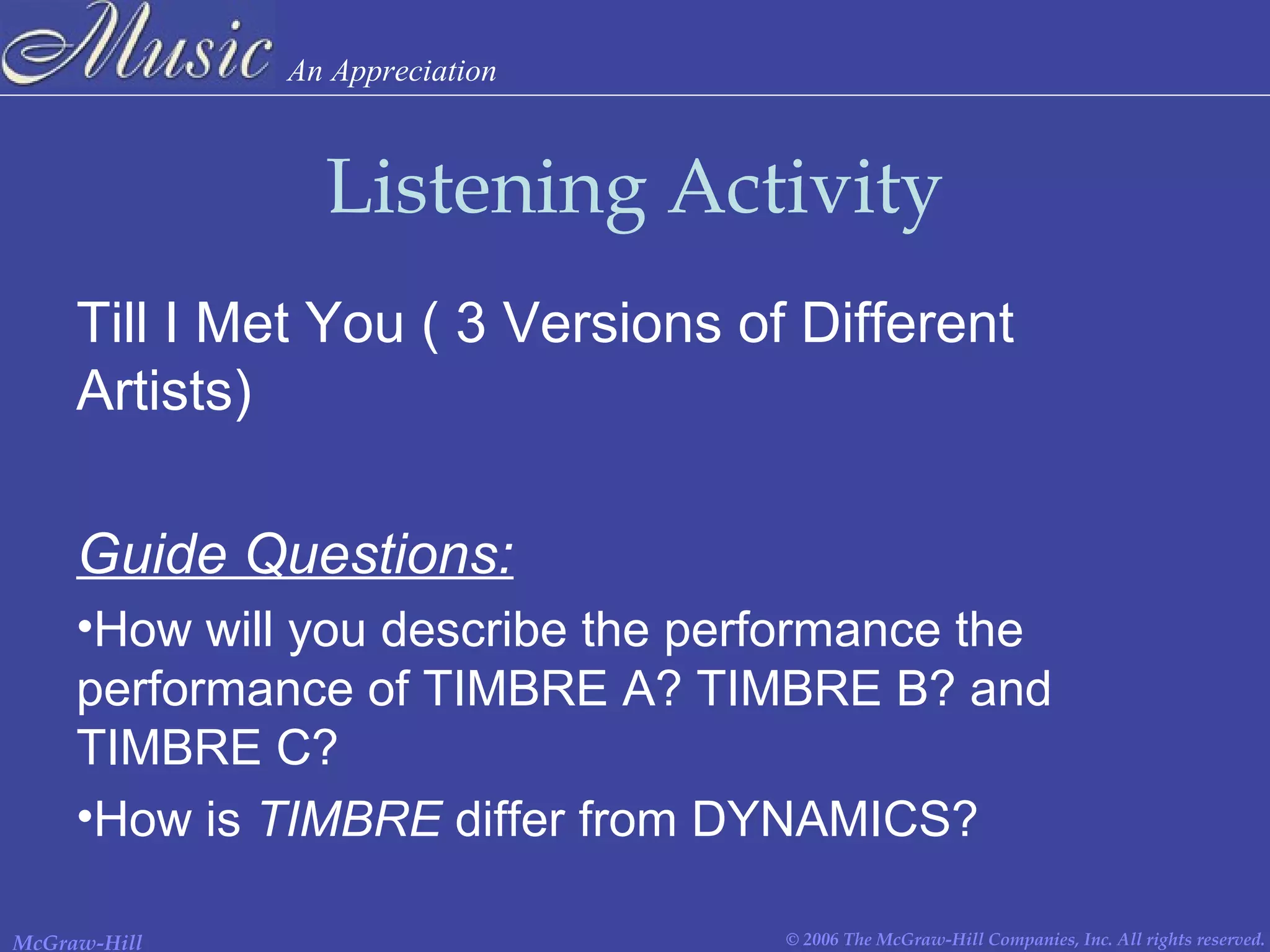 Music: An Appreciation- Elements of Music | PPS