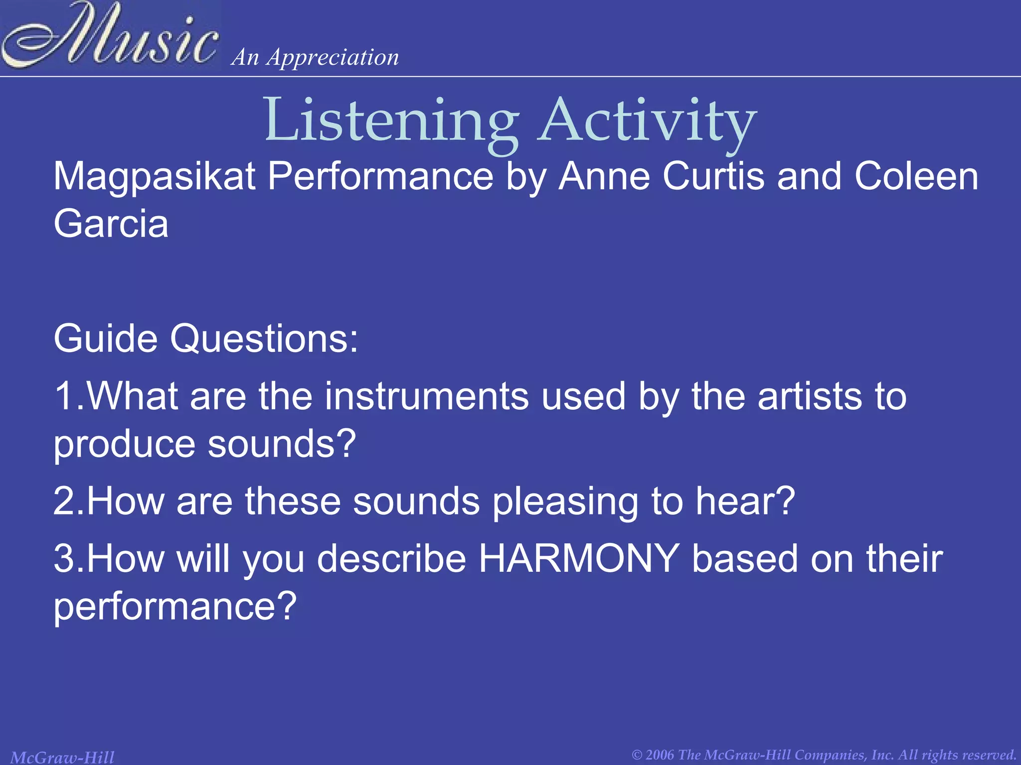 Music: An Appreciation- Elements of Music | PPS