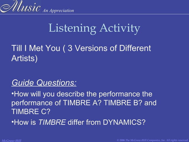 Music: An Appreciation- Elements of Music | PPS