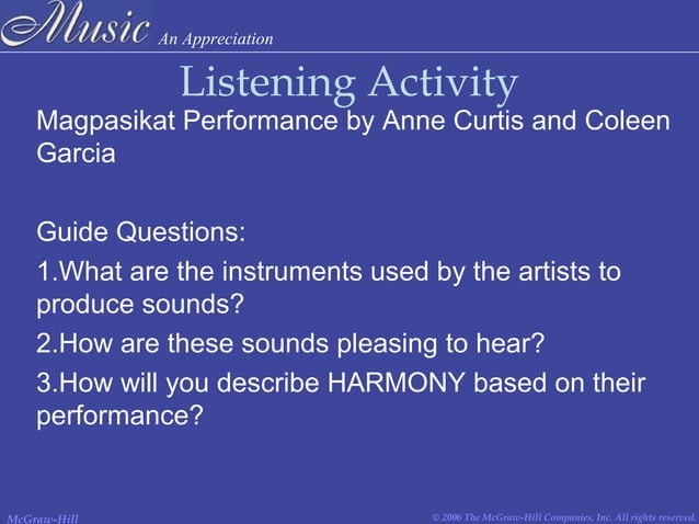 Music: An Appreciation- Elements of Music | PPS