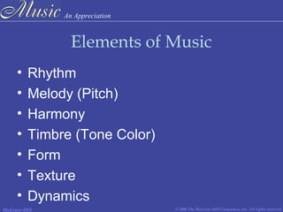 Music: An Appreciation- Elements of Music | PPS