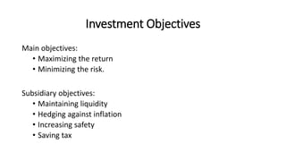 Investment & Securities | PPTX | Stocks and Bonds | Personal Investing