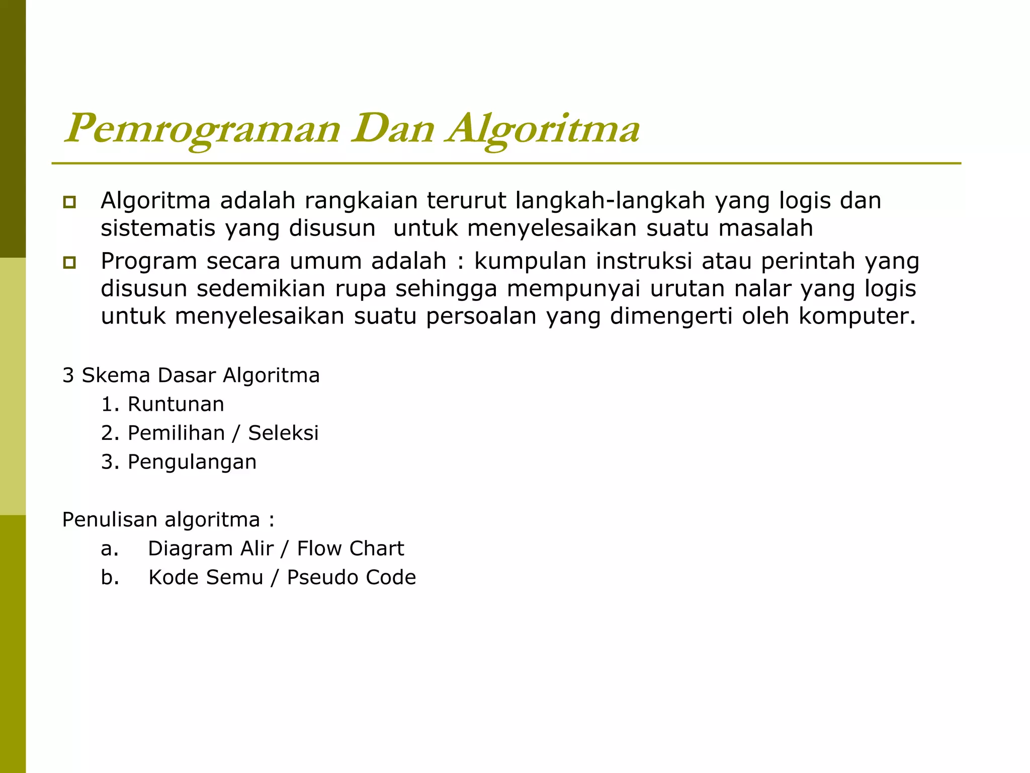 1. Algoritma, Struktur Data dan Pemrograman Terstruktur | PDF