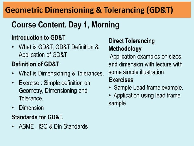 Geometrical Dimensioning & Tolerancing, GD&T Course. Day1 | PPTX | 3-D Graphics | Computer ...