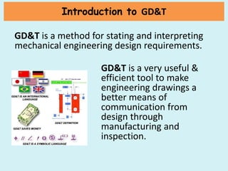 Geometrical Dimensioning & Tolerancing, GD&T Course. Day1 | PPTX