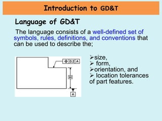 Geometrical Dimensioning & Tolerancing, GD&T Course. Day1 | PPTX