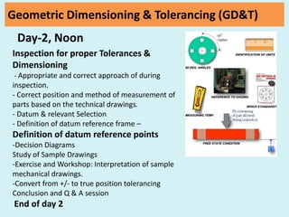 Geometrical Dimensioning & Tolerancing, GD&T Course. Day1 | PPTX