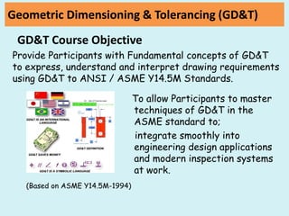 Geometrical Dimensioning & Tolerancing, GD&T Course. Day1 | PPTX