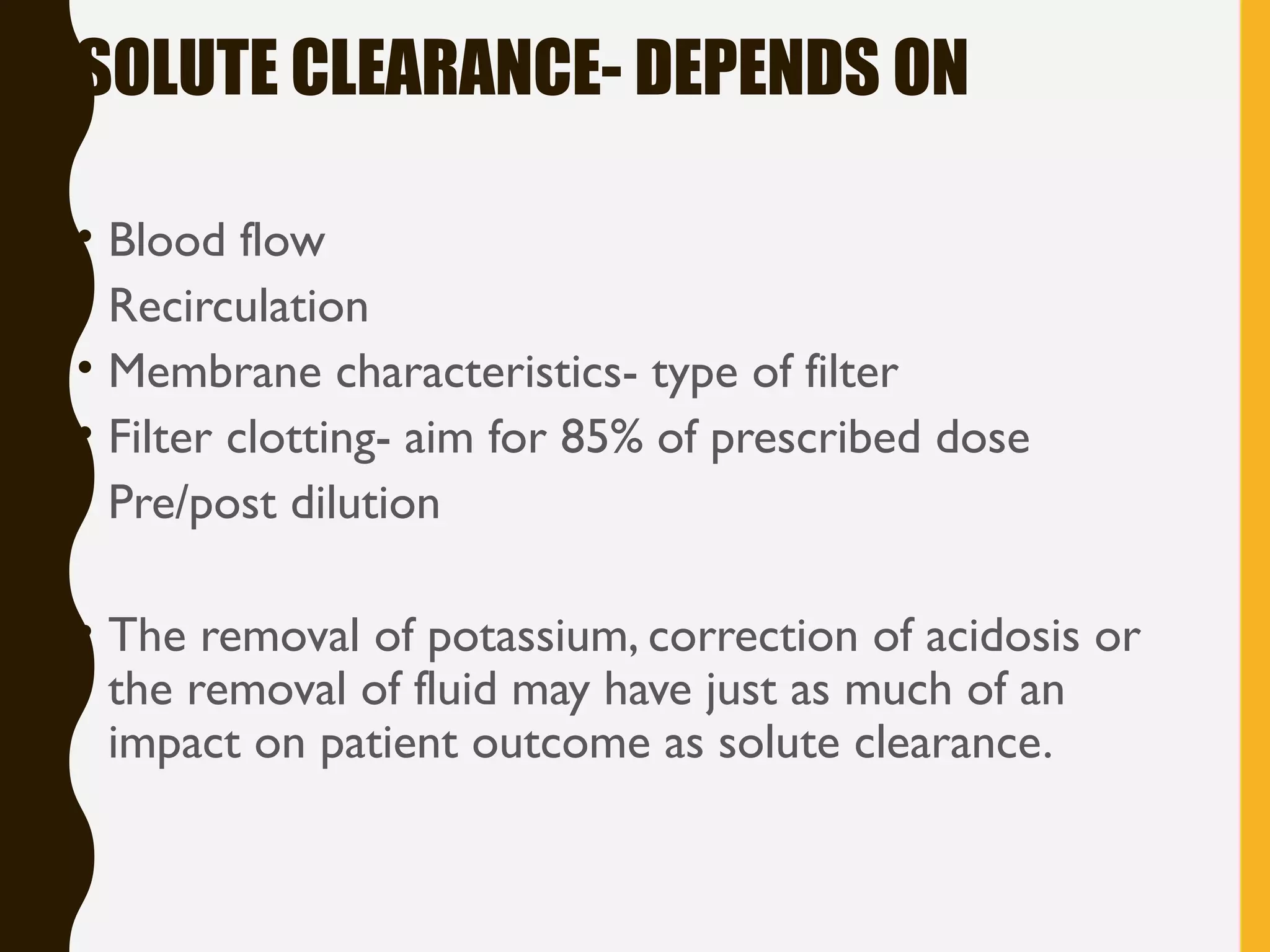 Classical ‘renal’ indications for starting renal replacement therapy ...