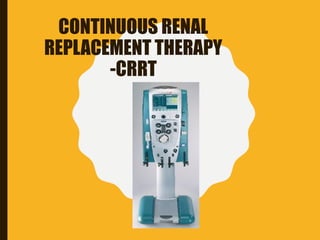Classical ‘renal’ indications for starting renal replacement therapy ...