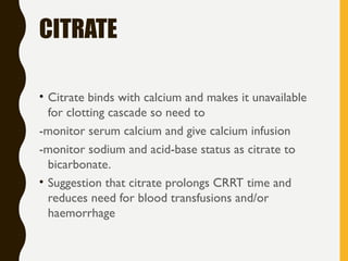 Classical ‘renal’ indications for starting renal replacement therapy ...