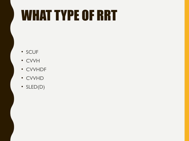 Classical ‘renal’ indications for starting renal replacement therapy (RRT) | PPT