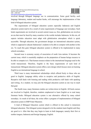 the implementation of bilingual education system | PDF