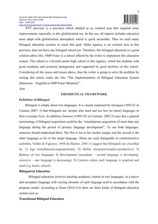 the implementation of bilingual education system | PDF