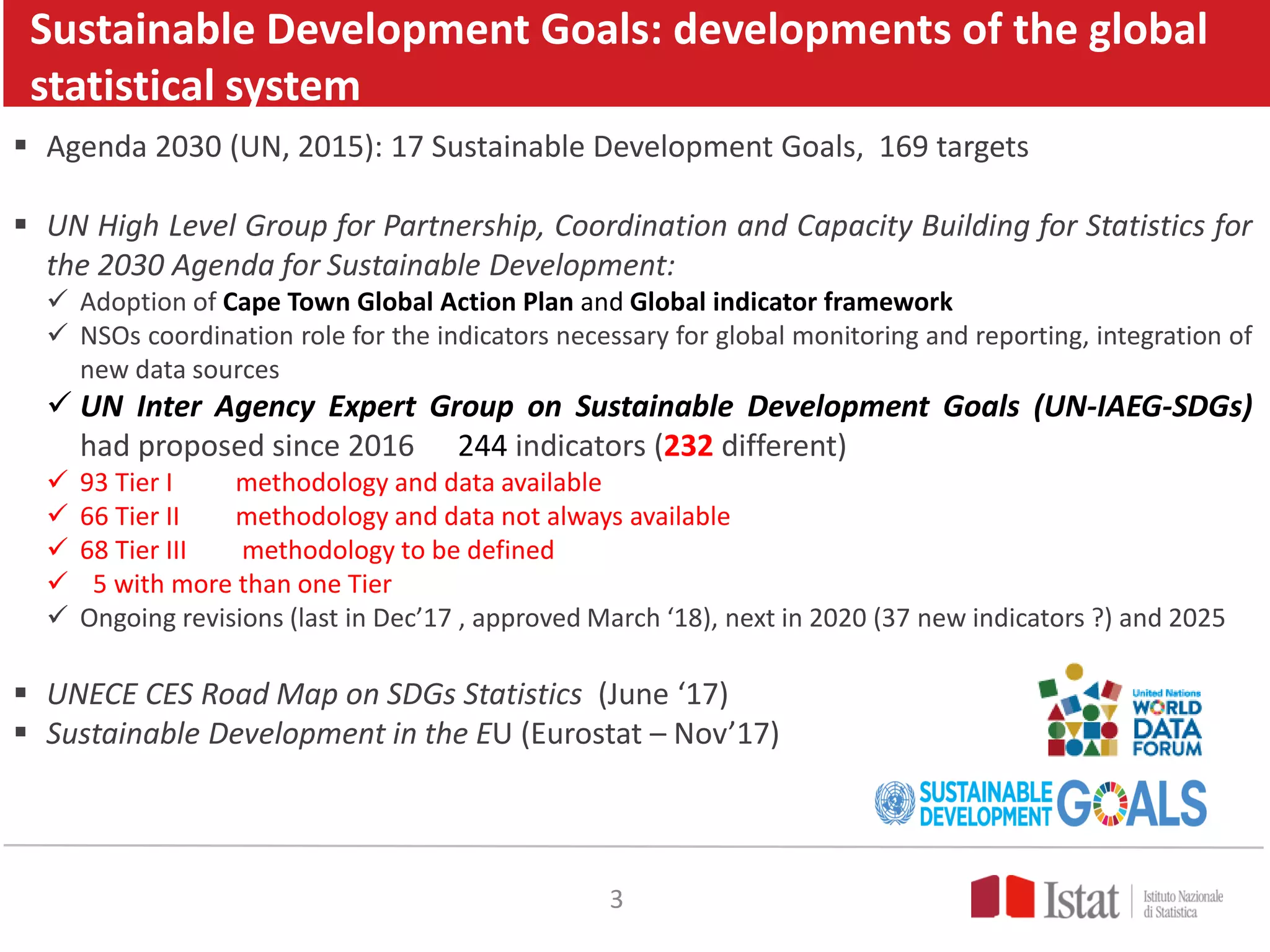 IAOS 2018 - Statistics for measuring Sustainable Development Goals ...
