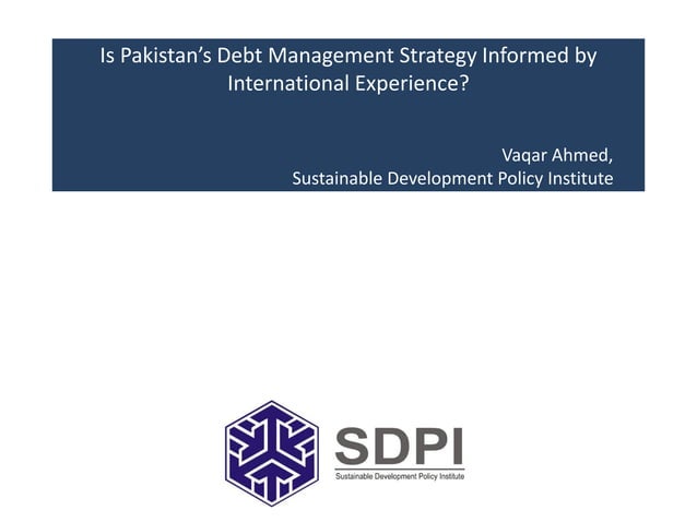 Pakistan's Debt Management Strategy | PPT