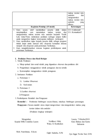1. rpp 3.5 4.5 teks anekdot ppk | DOCX