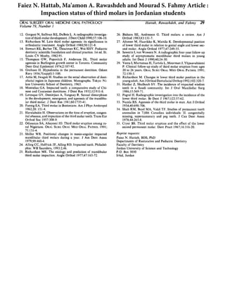 1.faiez n. hattab, ma'amon a. rawashdeh and mourad s. fahmy article impaction status of third ...