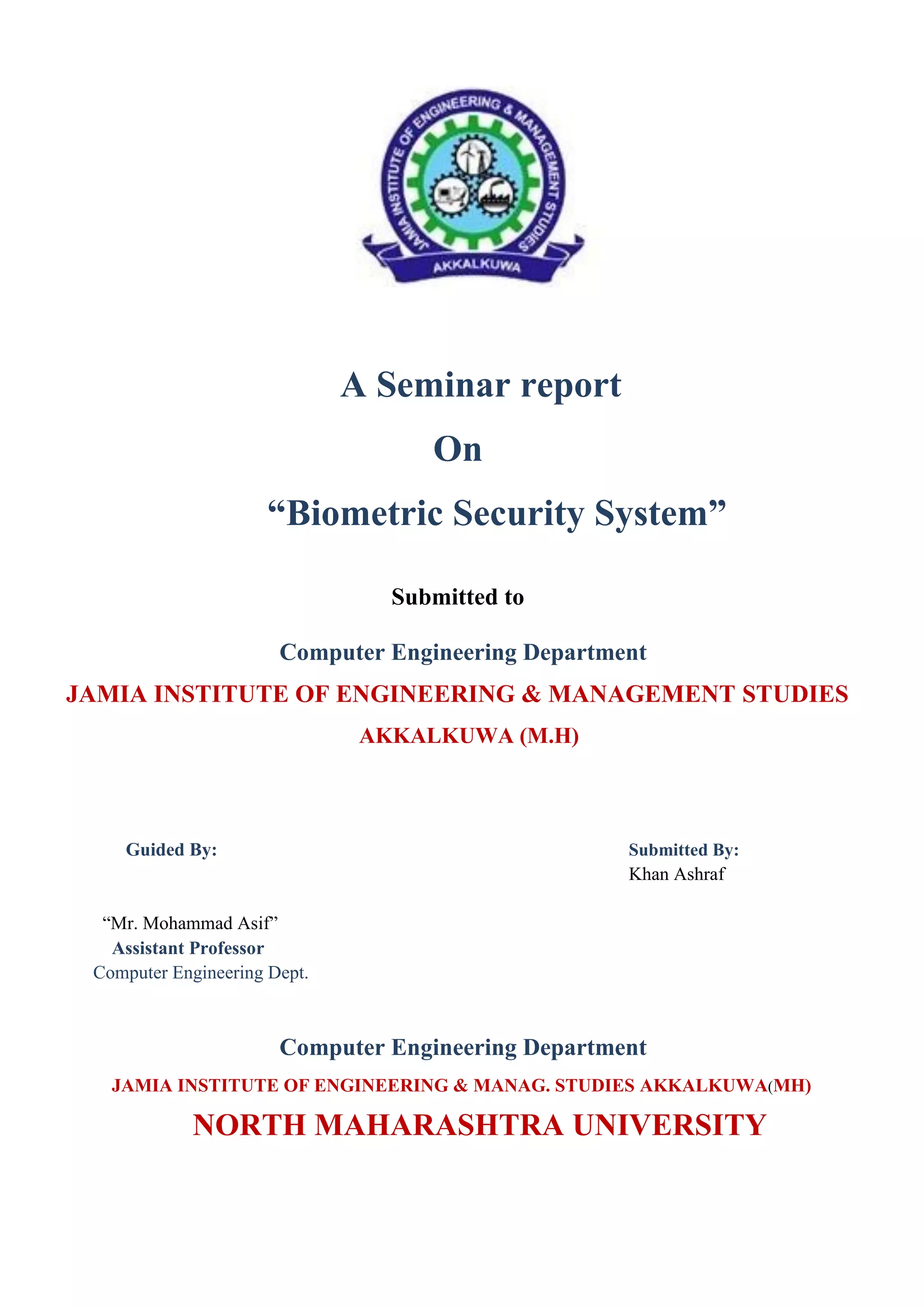 1.front page (biometric security system) | PDF