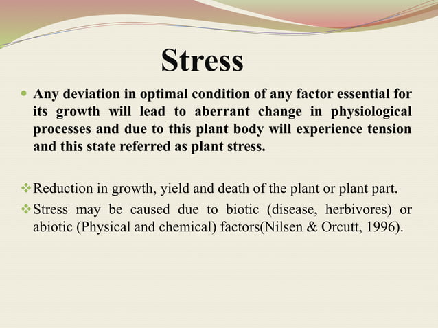 Plant stress definition and classification | PPTX