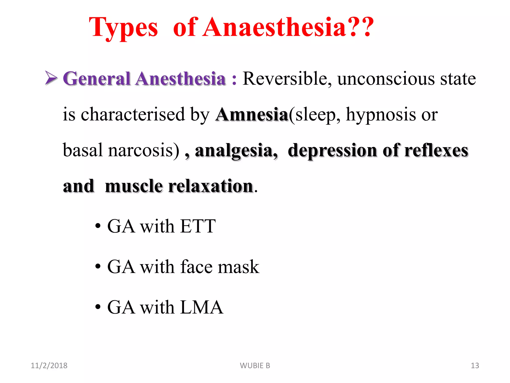 1.introduction to anaesthesia wubieeeee copy | PPTX