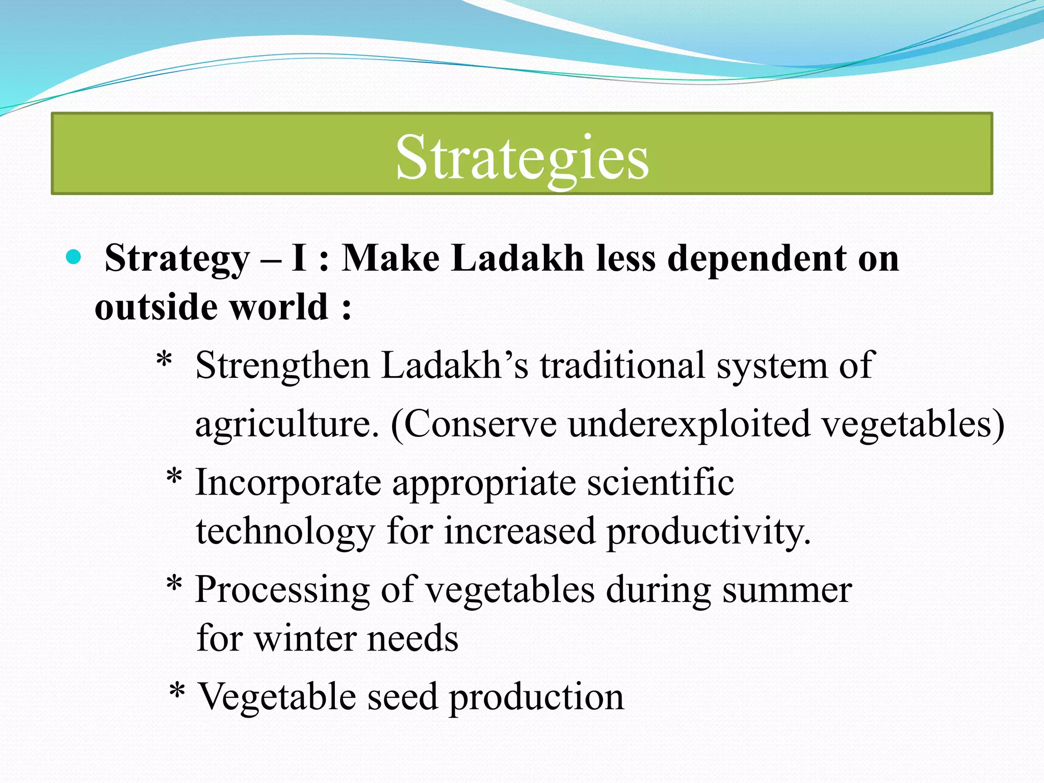 agriculture status of ladakh | PPTX