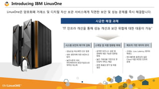 [IBM 서버] 가장 강력한 보안을 자랑하는 서버시스템 Linuxone 을 소개합니다. | PPT