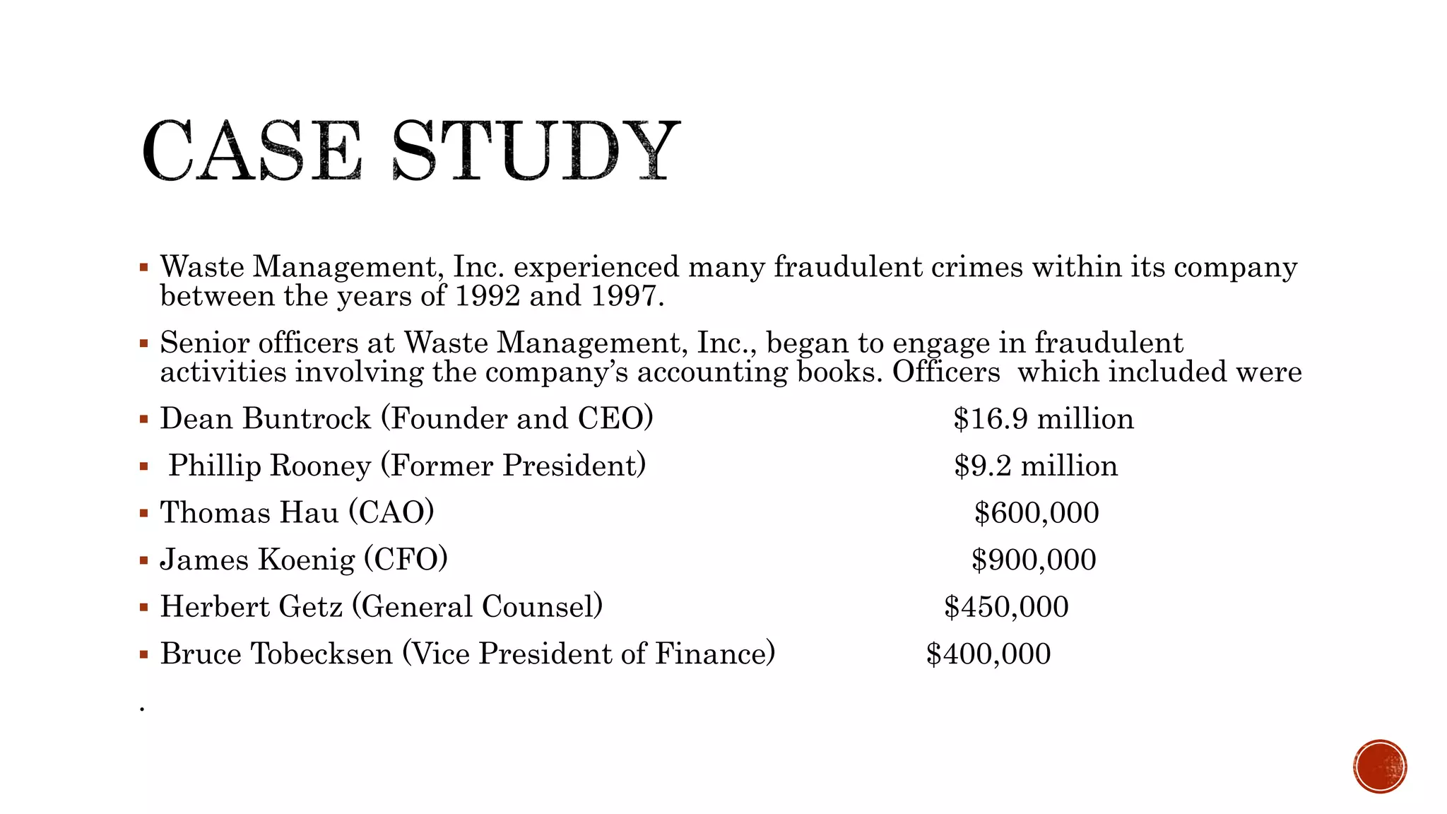1. waste managment scandle 1998 | PPTX