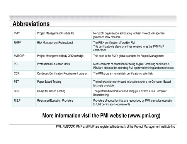 Project Management abbreviations | PDF