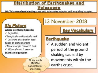1. Distribution of Volcanoes and Earthquakes | PPTX