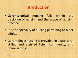 1. geriatric nursing introduction | PDF