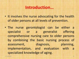 1. geriatric nursing introduction | PDF