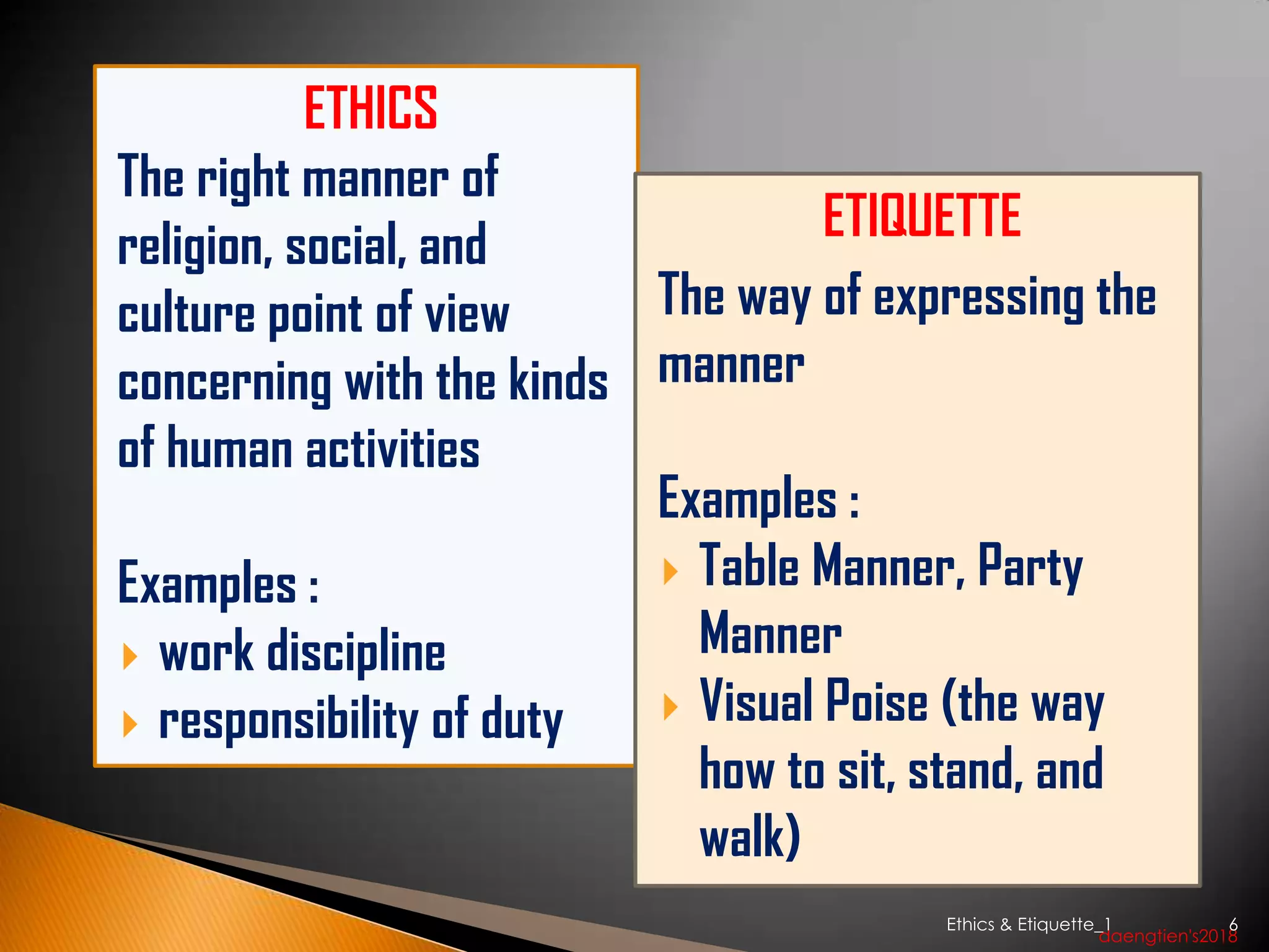Ethics & Etiquette #1 _ tien's 2018 | PDF