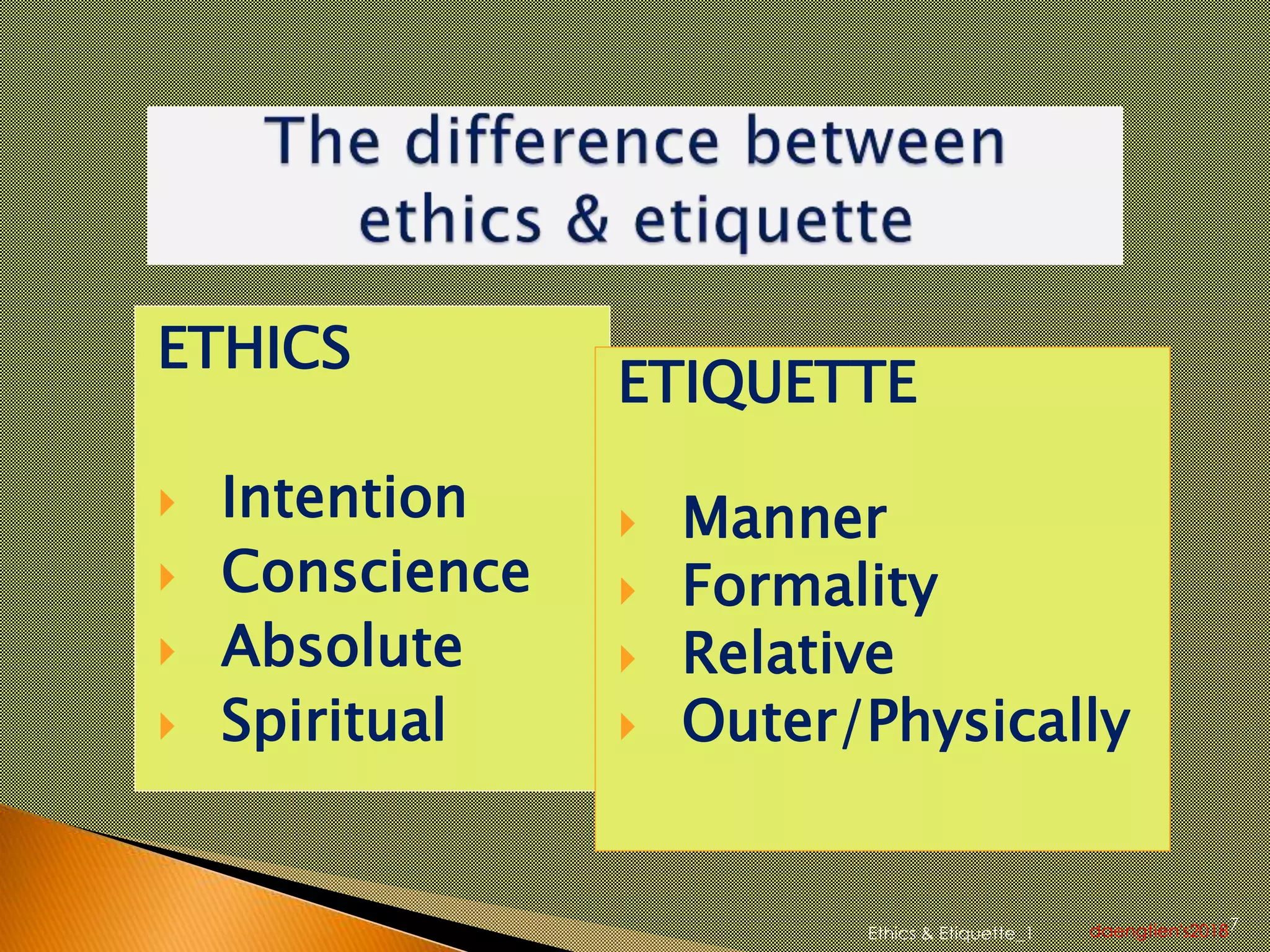 Ethics & Etiquette #1 _ tien's 2018 | PDF