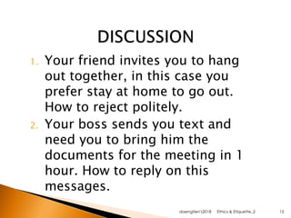 Ethics & Etiquette #1 _ tien's 2018 | PDF