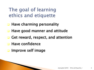 Ethics & Etiquette #1 _ tien's 2018 | PDF