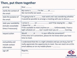 Business English Emails - Arrange a meeting using Email | PPTX